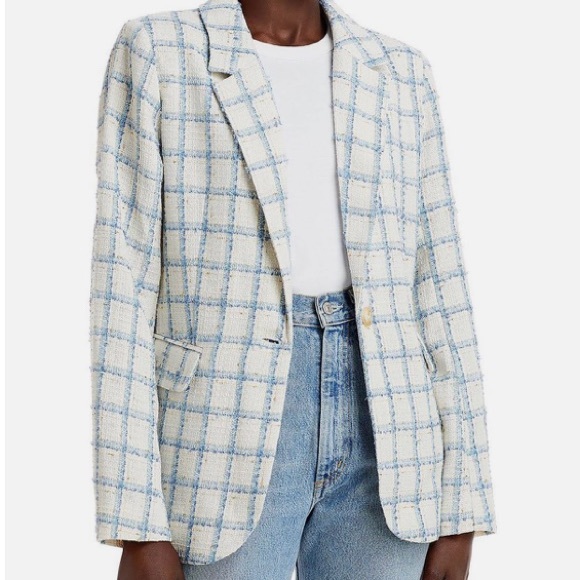 Aqua | Jackets & Coats | Aqua Tweed Plaid Jacket | Poshmark